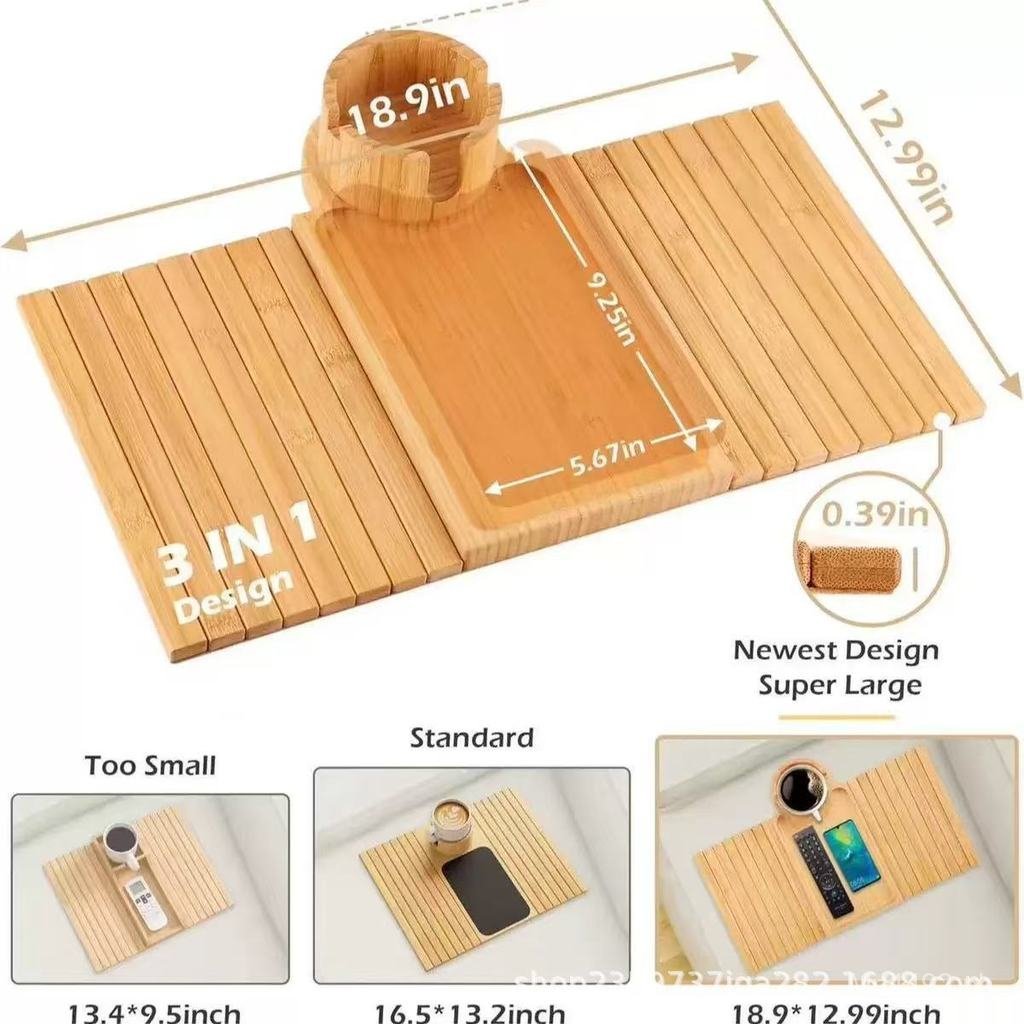 Solid Wood Tray Wooden Tray Remote Control Sofa Bamboo Tray with Cup ...
