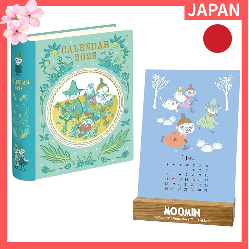 Gakken Stay Ful 2026 Moomin Desk Calendar with Stand - Book Can Edition ...