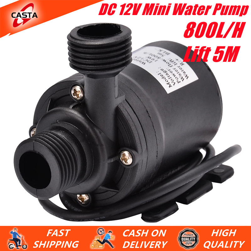 Ultra Quiet Mini DC 12V Lift 800L/H Brushless Motor Submersible Water ...