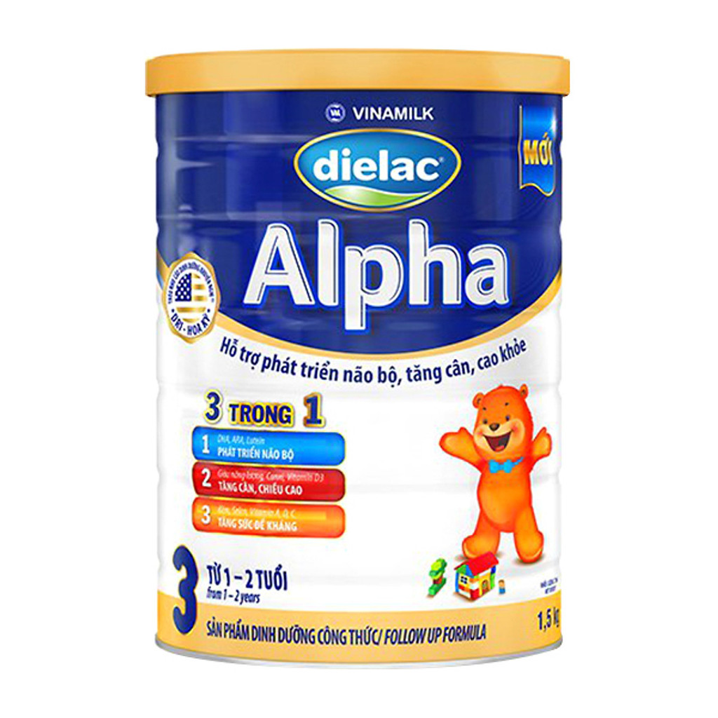 Vinamilk Dielac Alpha Step 3 Powdered Milk Tin Box (1500g) | Shopee Philippines