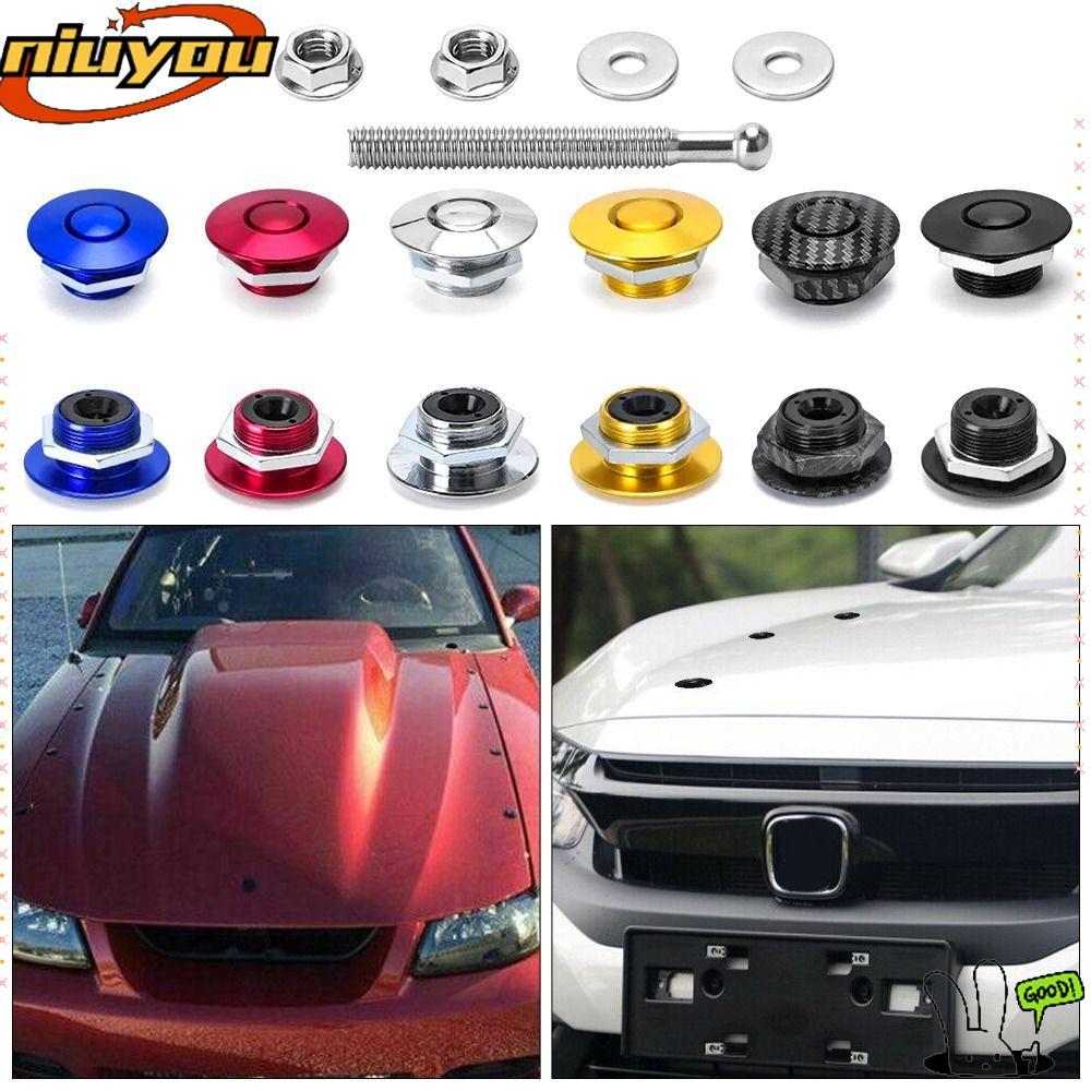 NIUYOU 1Pcs Front Bumper Hood Pin, Aluminum Latch Clip Push Button, Car ...