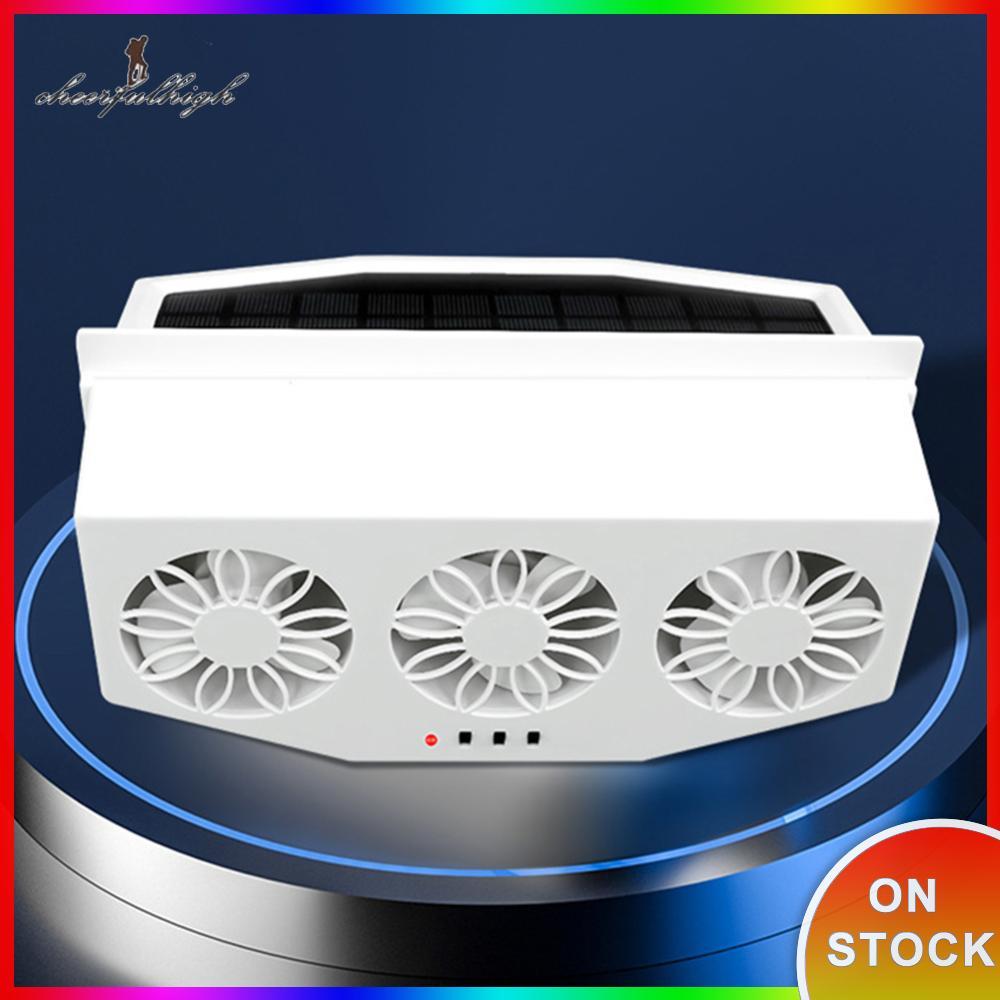 COD⭐ Solar Powered Car Window Air Vent Fan with 3 Air Outlets Auto Vent ...