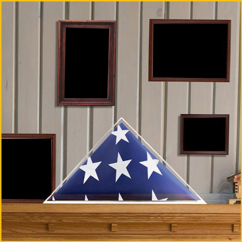 SPT Flag Holder with Cover Transparent Flag Display Case Triangle Flag ...
