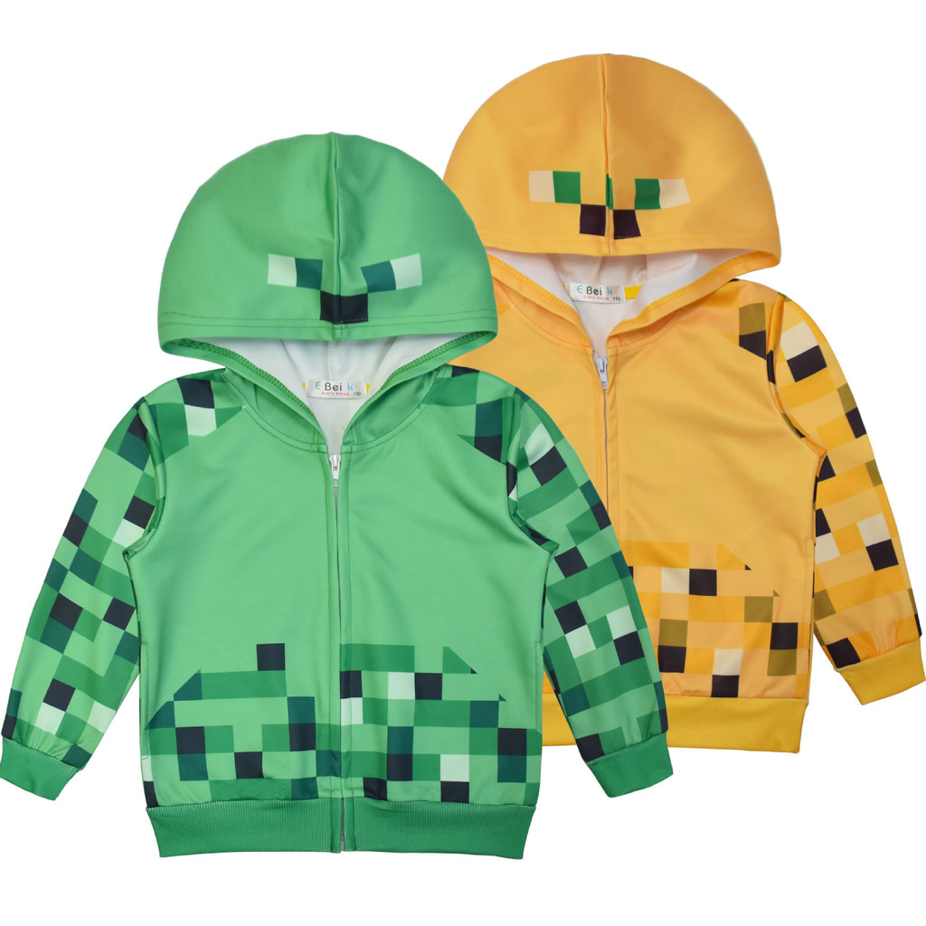 Children's Minecraft-themed Jacket Minecraft Children's Zipper Hooded ...