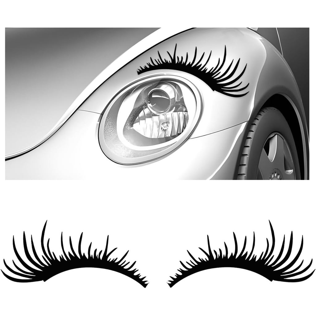 2 PCS Eyelash Decal for Car Headlight, Waterproof Cute Fake Eyelash ...
