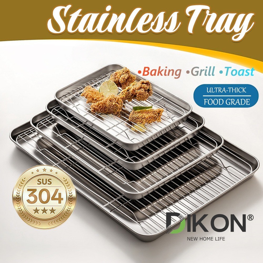 Stainless Steel Baking Tray with Cooling Rack Set Non-stick Baking Dish ...