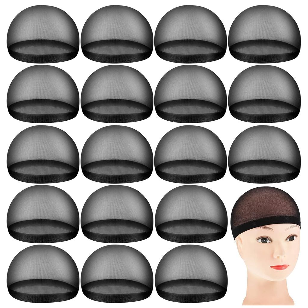 Waydress 100 Pieces Wig Cap Elastic Medium Nylon Stocking Caps Stretchy ...
