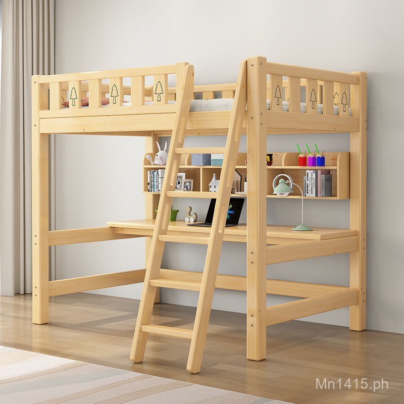 Bunk Bed All Solid Wood High-Low Bed Loft Bed Children's Double Layer ...