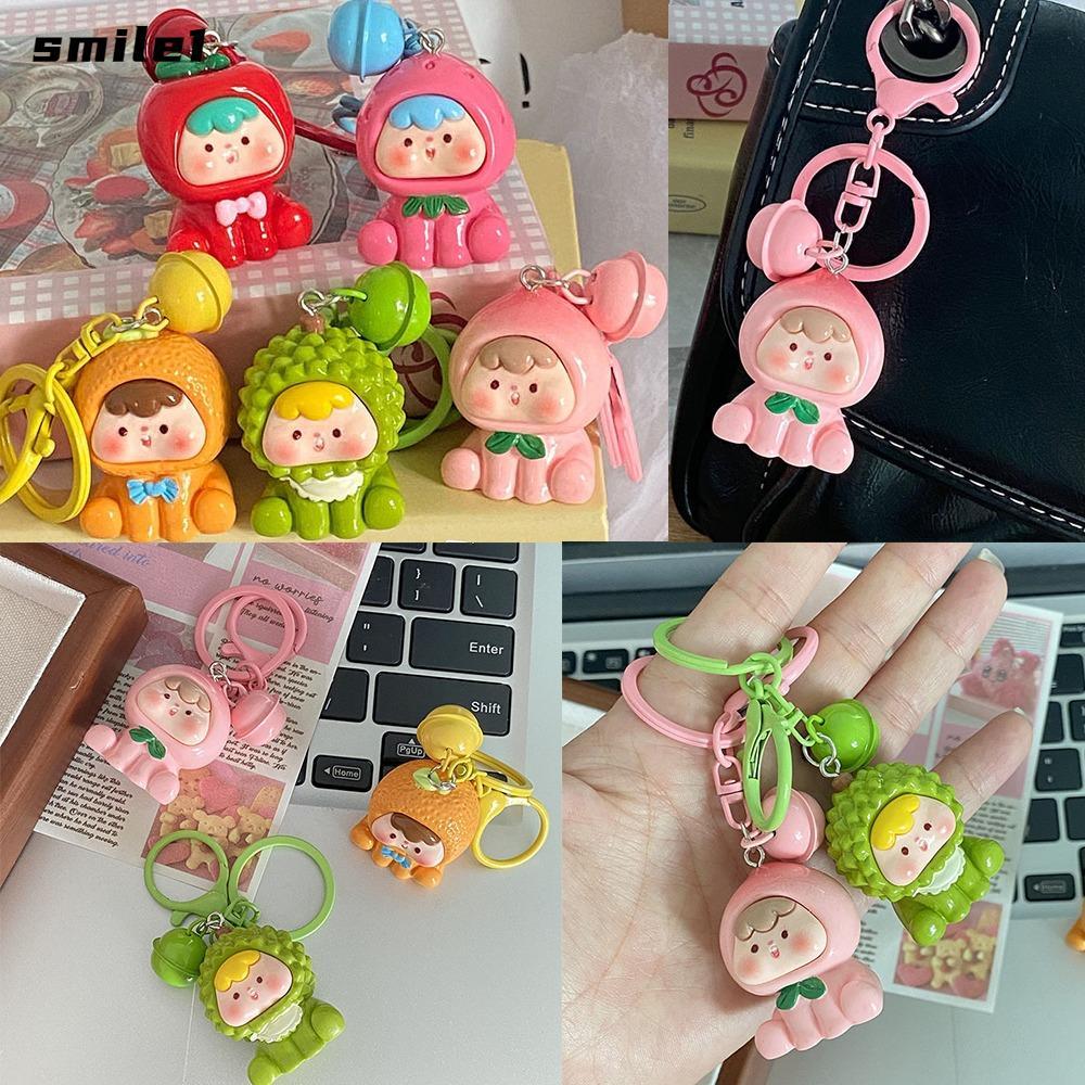 SMILE Keyring, Cute Candy Color Bell keychain, DIY Accessories Creative ...