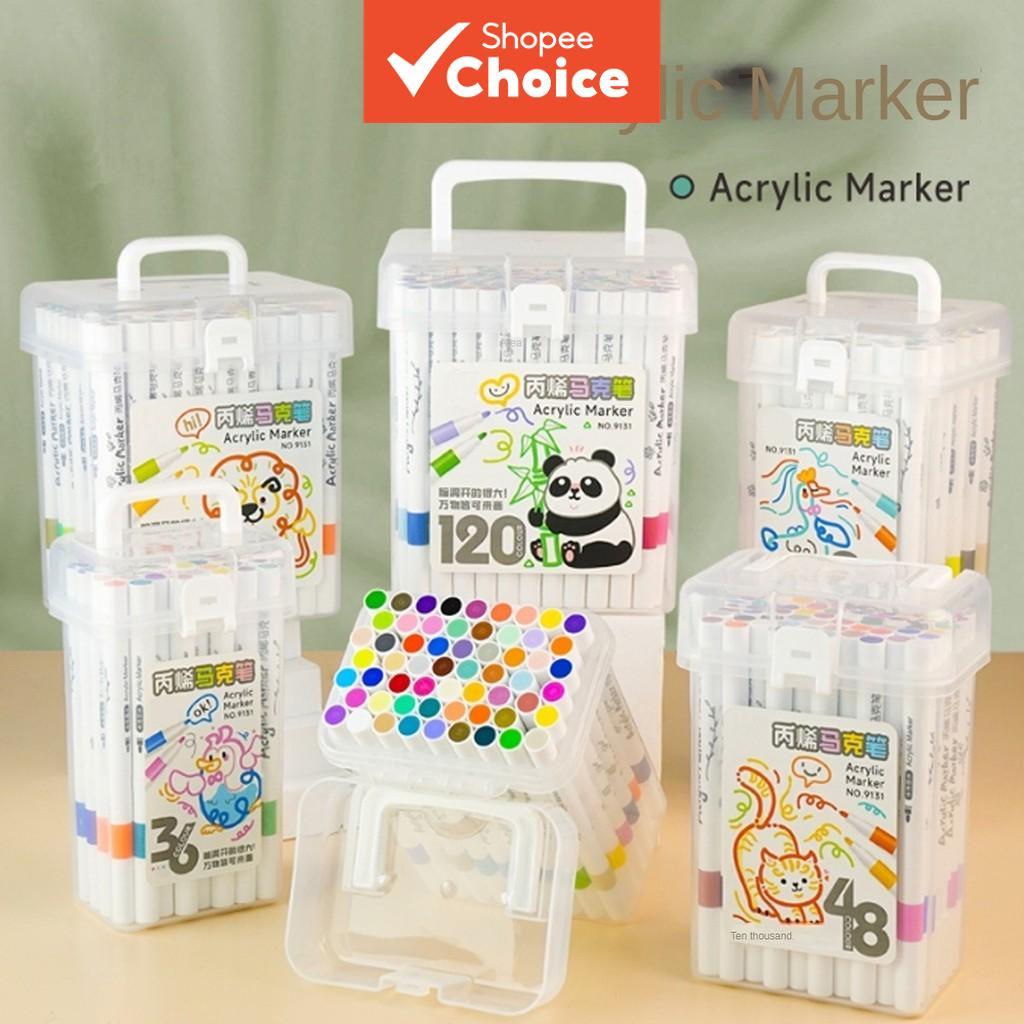 120-Color Stackable Acrylic Markers - Hand-Held Bucket Set with Water ...