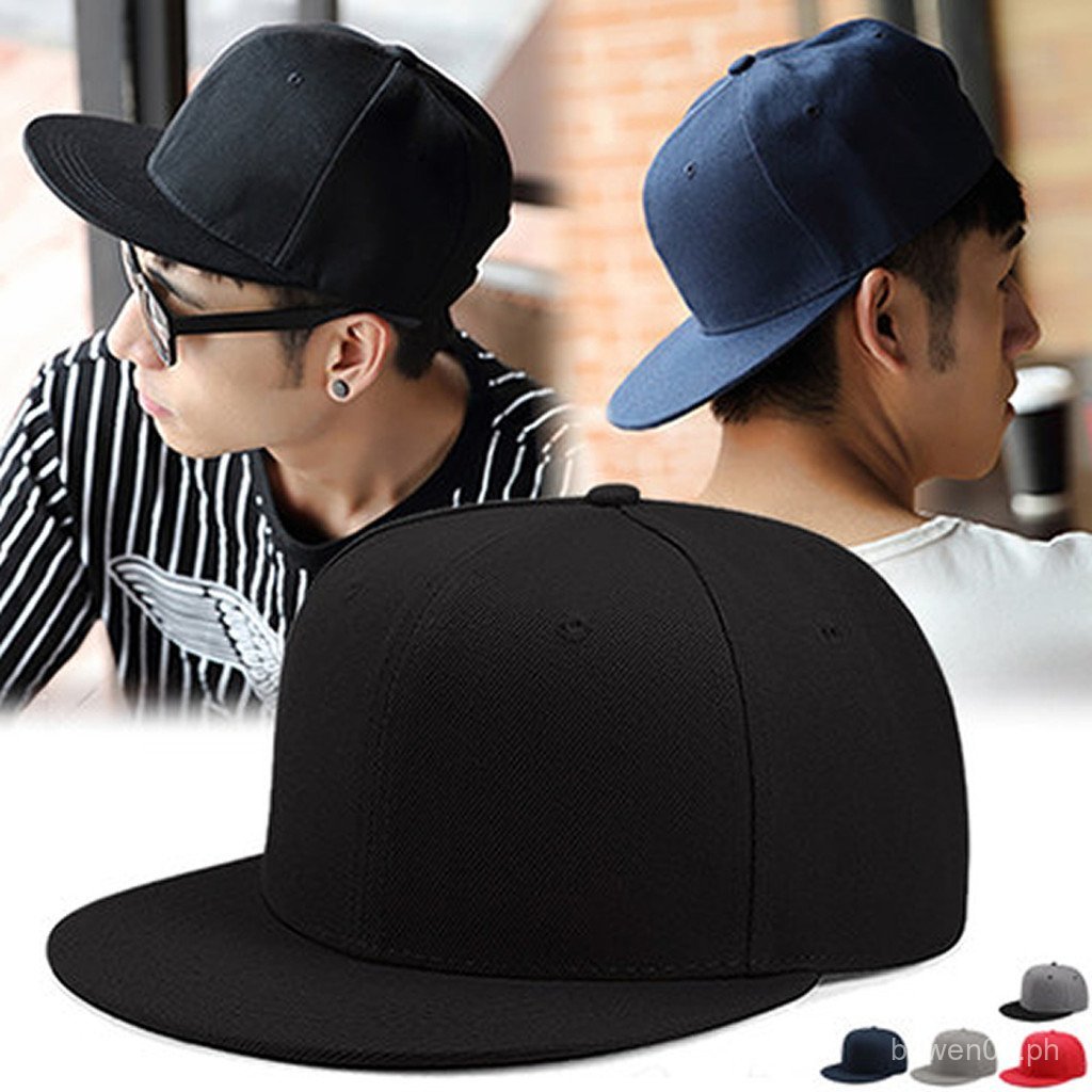 Trendy Hip-Hop Flat Brim Baseball Cap Men's Duckbill Cap New Solid ...