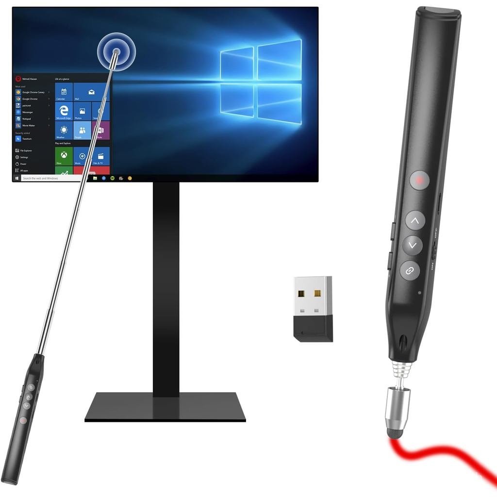 [for Touch Screen] Presentation Clicker with Telescopic Pointer Stick ...