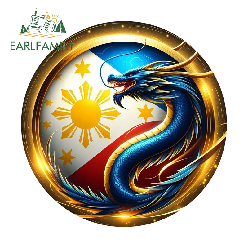 EARLFAMILY Philippine Dragon Car Stickers Personality Occlusion Scratch ...