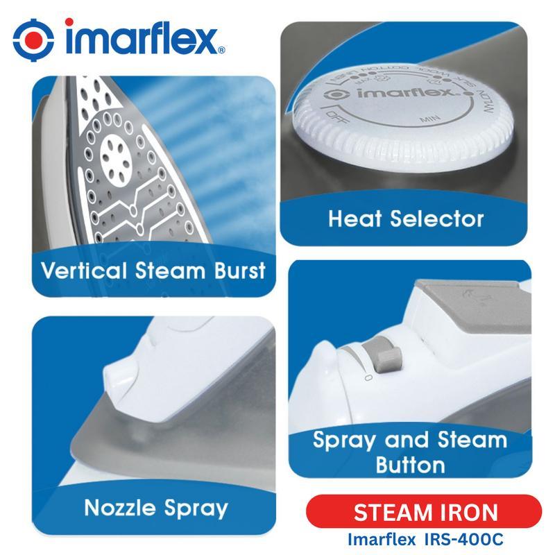 Imarflex Flat Iron Steamer for Clothes IRS-400C Ceramic Plate Gray ...