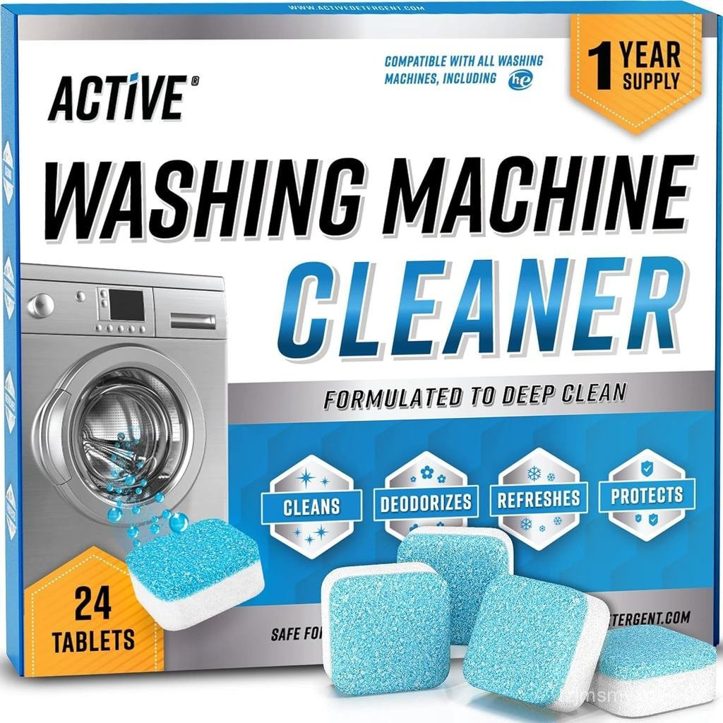 Washing Machine Cleaner Descaler 24 Pack - Deep Cleaning Tablets For HE ...