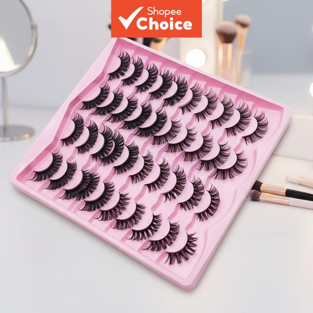 20 Pairs Mango-Designed Eyelashes: Voluminous Black Dramatic Thick ...
