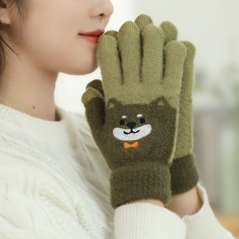 Touch Screen Female Cartoon Cute Writing Warm Gloves | Shopee Philippines