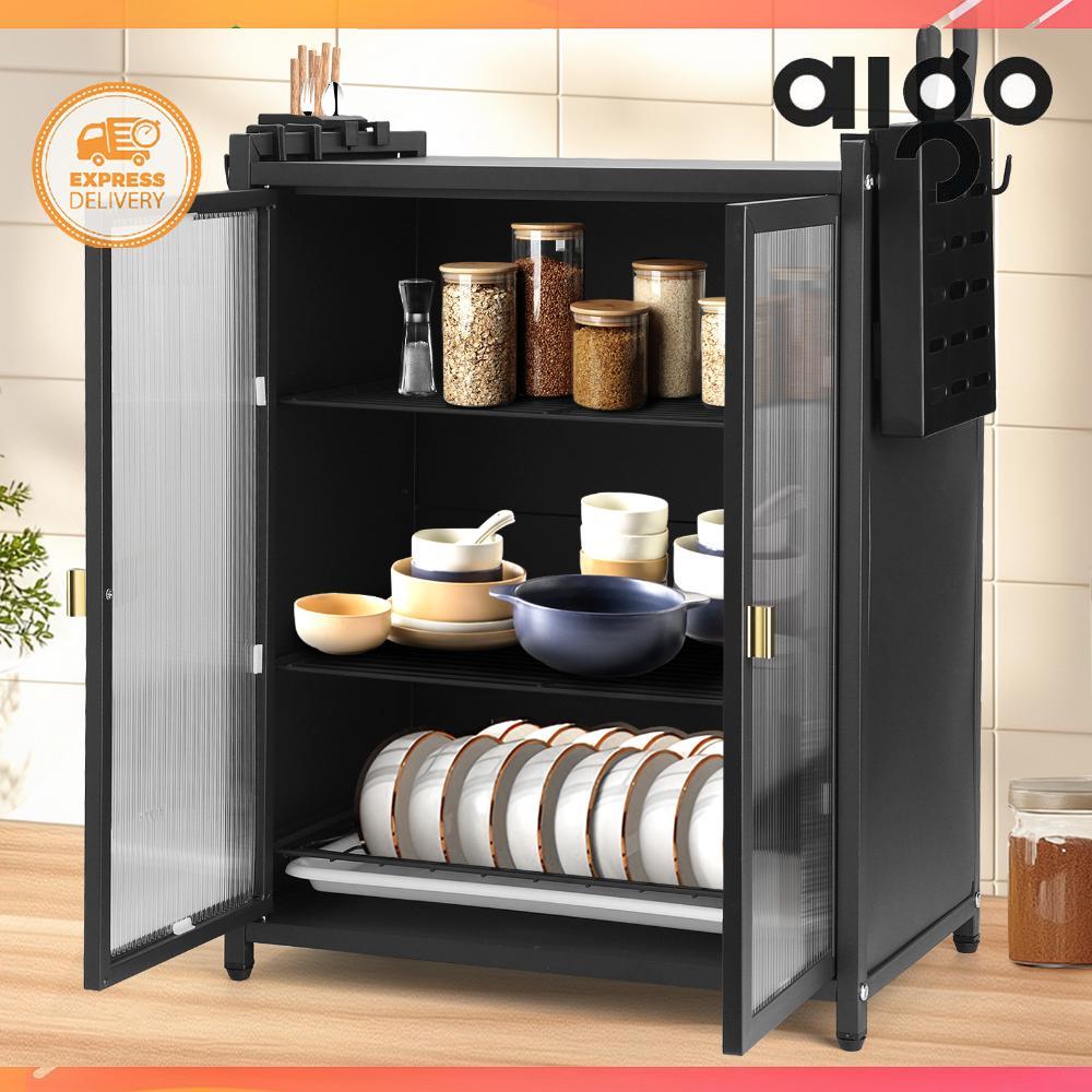 3-Tier Kitchen Countertop Cabinet Dustproof Kitchen Storage Cabinet ...