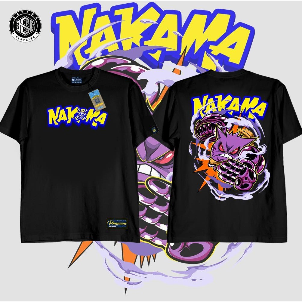 NAKAMA PREMIUM ONEPIECE LUFFY X POKEMON GENGAR GRAPHIC COTTON TSHIRT ...