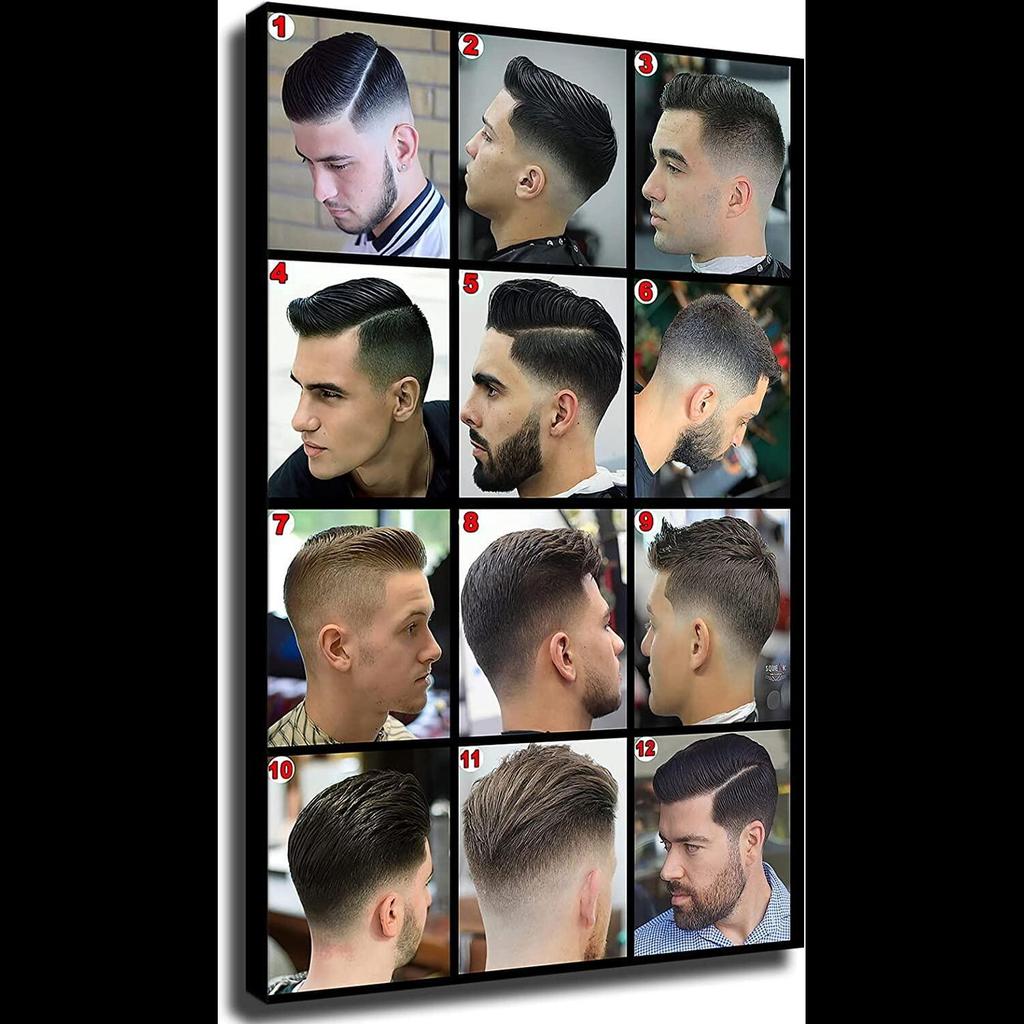 Modern Barber Shop Haircut Chart Poster for Men Fashionable Home Decor ...
