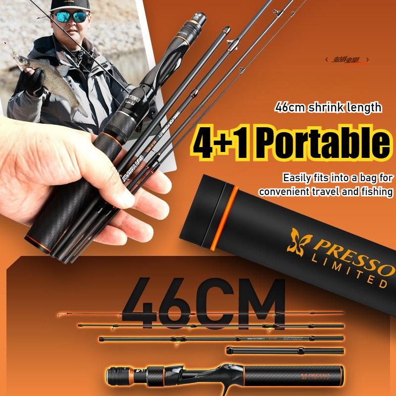 HASDA Butterfly 4+1 Sections Portable Fishing Rod Travel Spinning Rod 1 ...