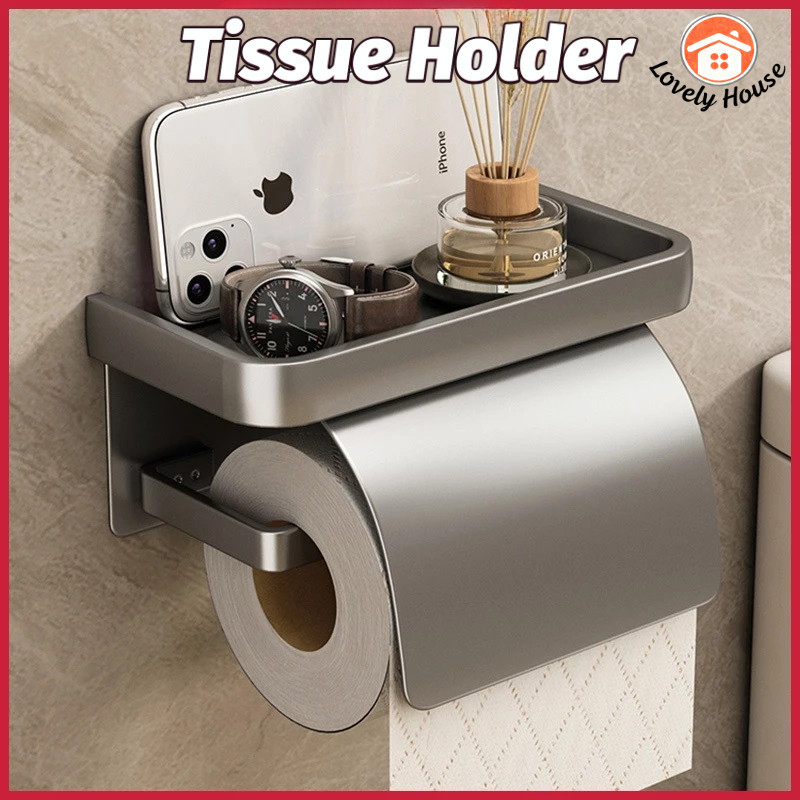 Tissue Holder Bathroom with Cover Toilet Paper Roll Holder Phone Holder ...
