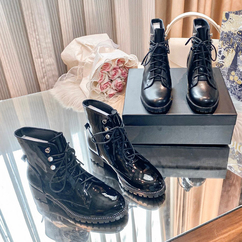 DI0* ⒹⒾⓄⓇ Original Label1:1 Women's Cross Lace Martin Boots2025New ...