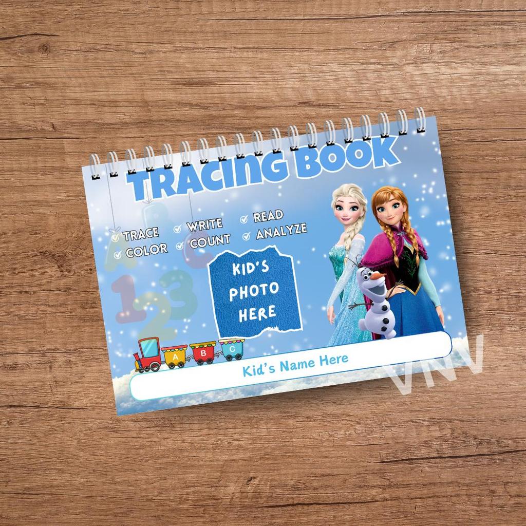 Frozen Anna and Elsa Customize Tracing Pad With Covers Trace Alphabet ...