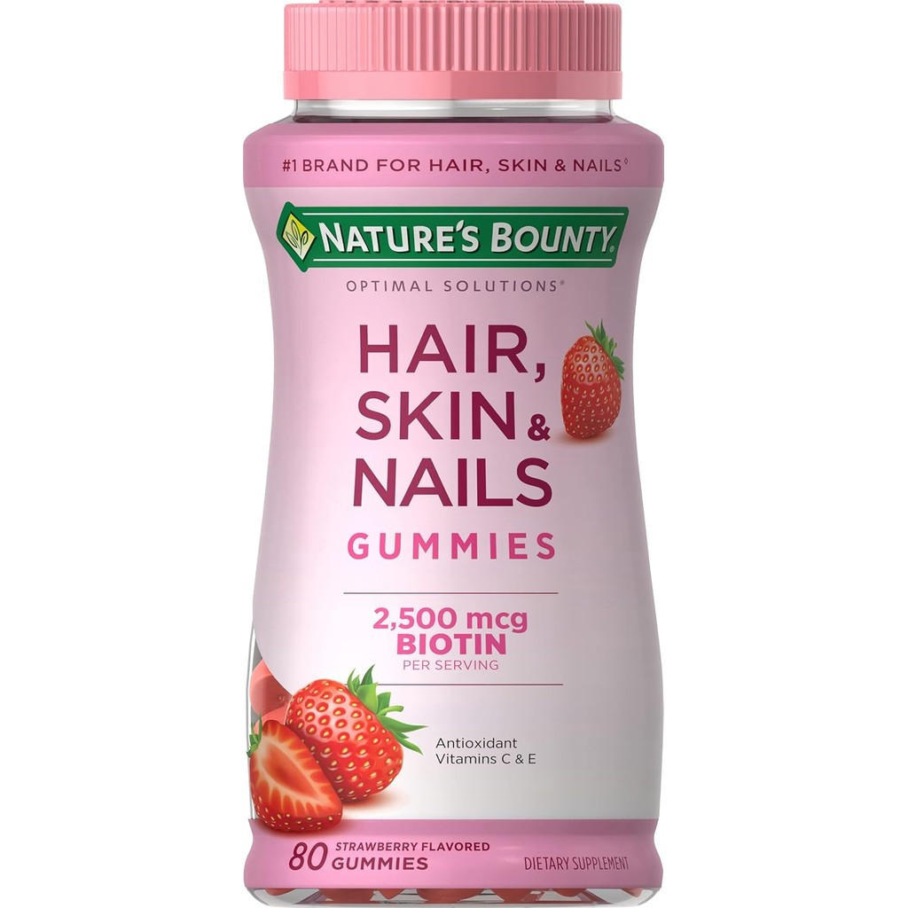Nature's Bounty Optimal Solutions Hair, Skin & Nails Vitamin Gummies ...
