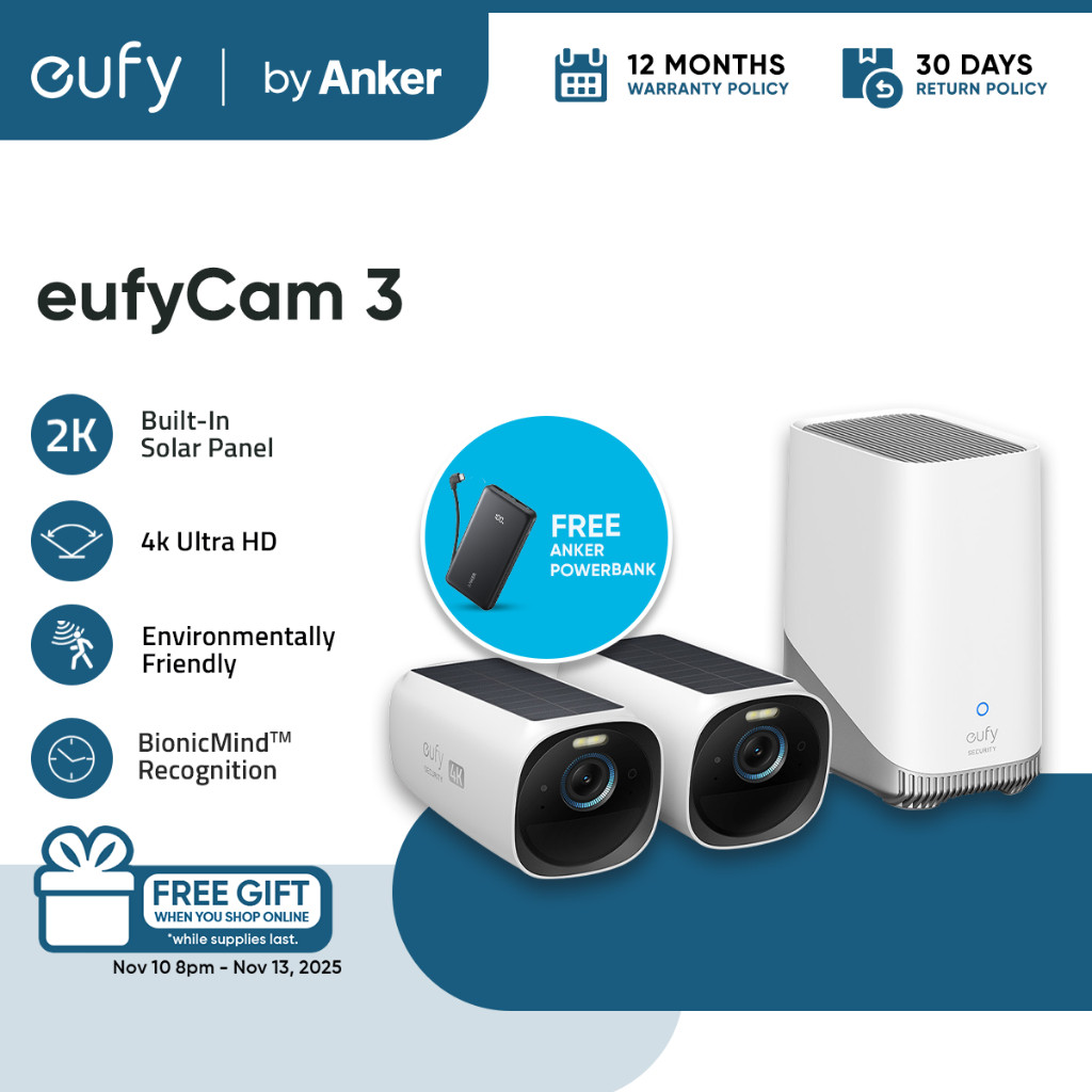 Eufy by Anker eufyCam 3, Wireless Home Security Camera System, 2 Cam ...