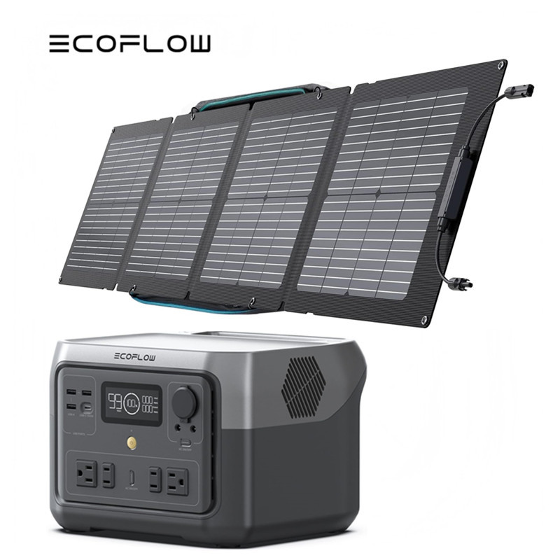 EF ECOFLOW RIVER 2 Max Solar Generator 512Wh Long-life LiFePO4 Portable Power Station& 110W ...