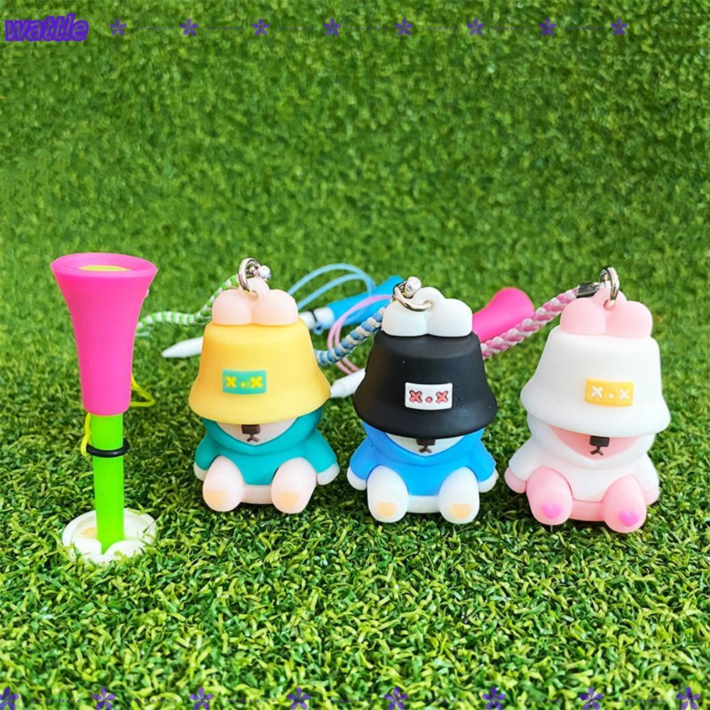 WATTLE Golf Tees, 83mm Plastic Cartoon Golf Rubber Tee, Practical Fisherman's Bear Recyclable ...