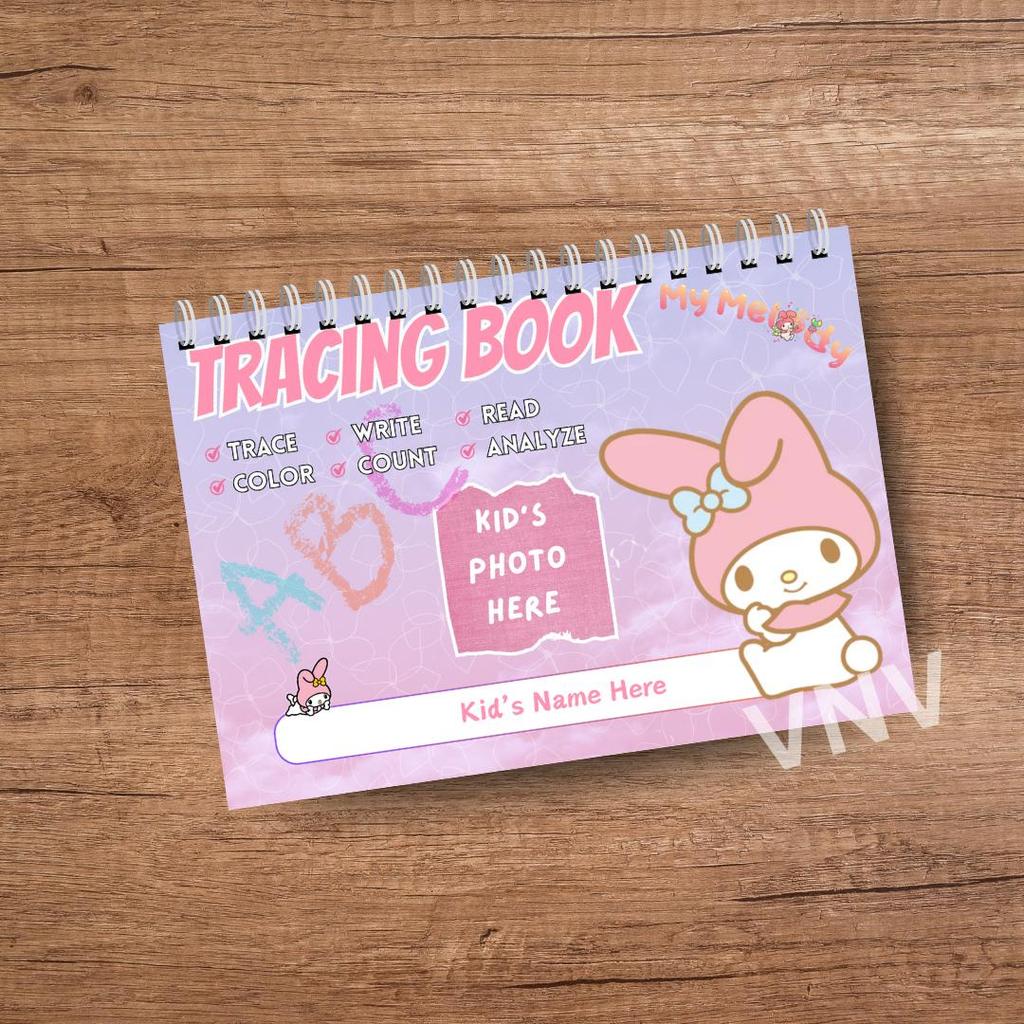 My Melody Customize Tracing Pad With Covers Trace Alphabet Names ...