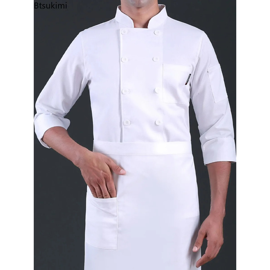 Must-Have New Pure White Chef Costume Cook Jacket High End Male Chef's ...