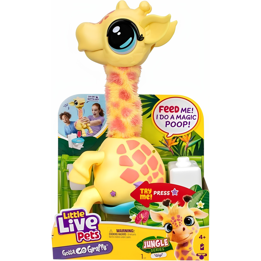 American Little Live Pets Giraffe Poop Toy Electronic Pet with Toilet ...