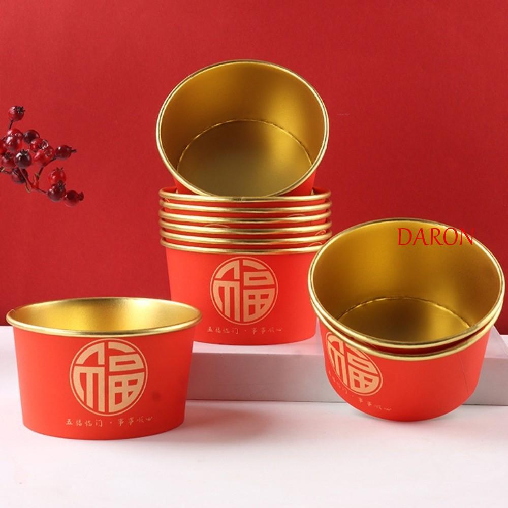 DARON 20pcs Disposable Paper Bowls, Lucky Fu Words Thickened New Year ...