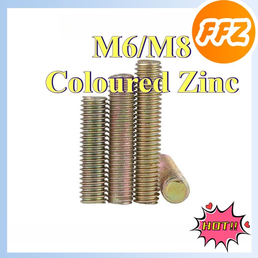 Color zinc full thread screw double head full pattern screw through ...