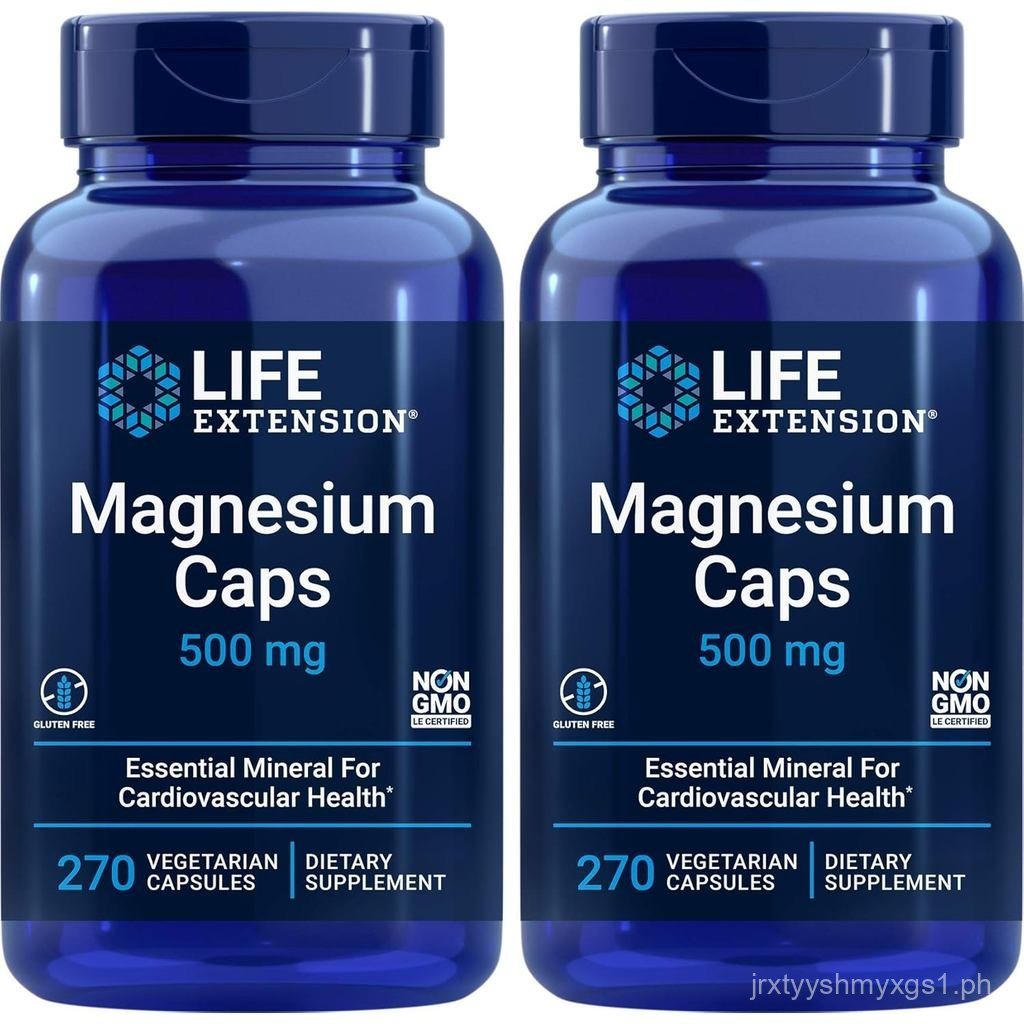 Life Extension Magnesium Caps 500mg, 270 Capsules (Pack of 2) - Vegan ...