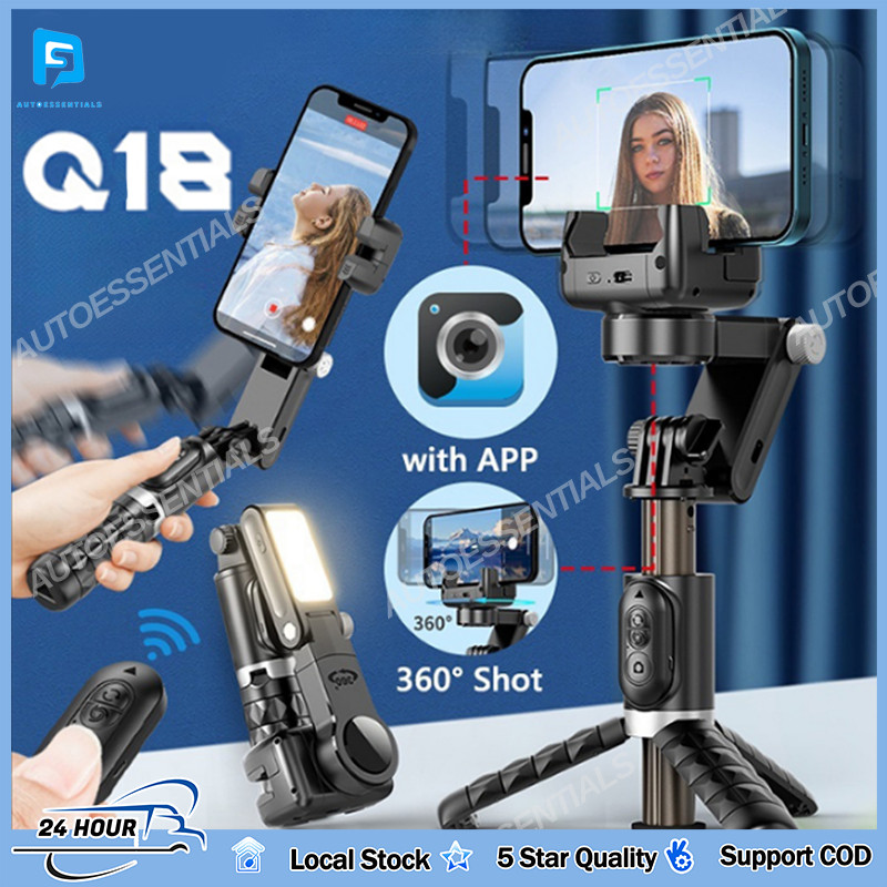 360° Four-in-1 Q18 Mobile Phone Gimbal Stabilized Tripod Handheld ...