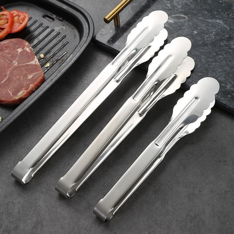 【GK】Stainless Steel Food Tongs Kitchen Frying Barbecue Tongs Anti ...