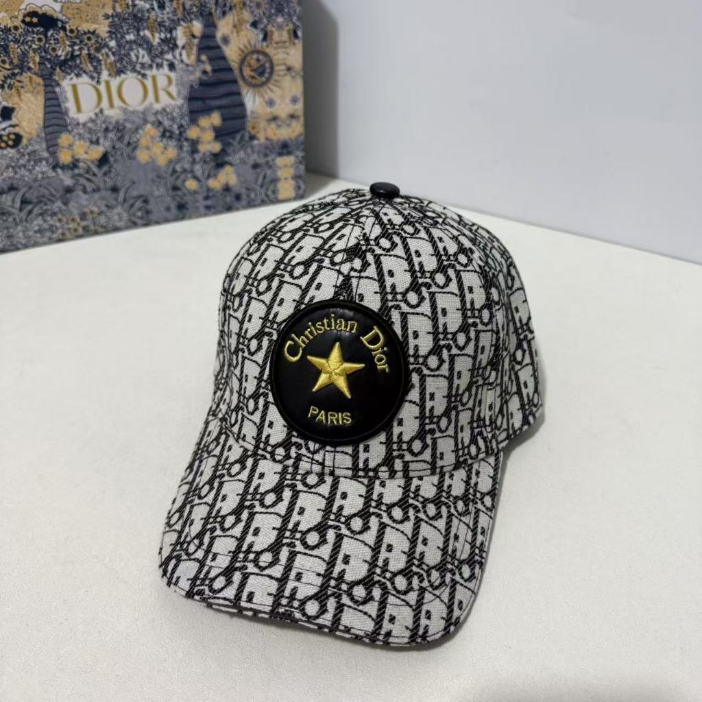 DIOR Baseball Cap D Letter Full Print Star Pattern Men Women Same Style ...