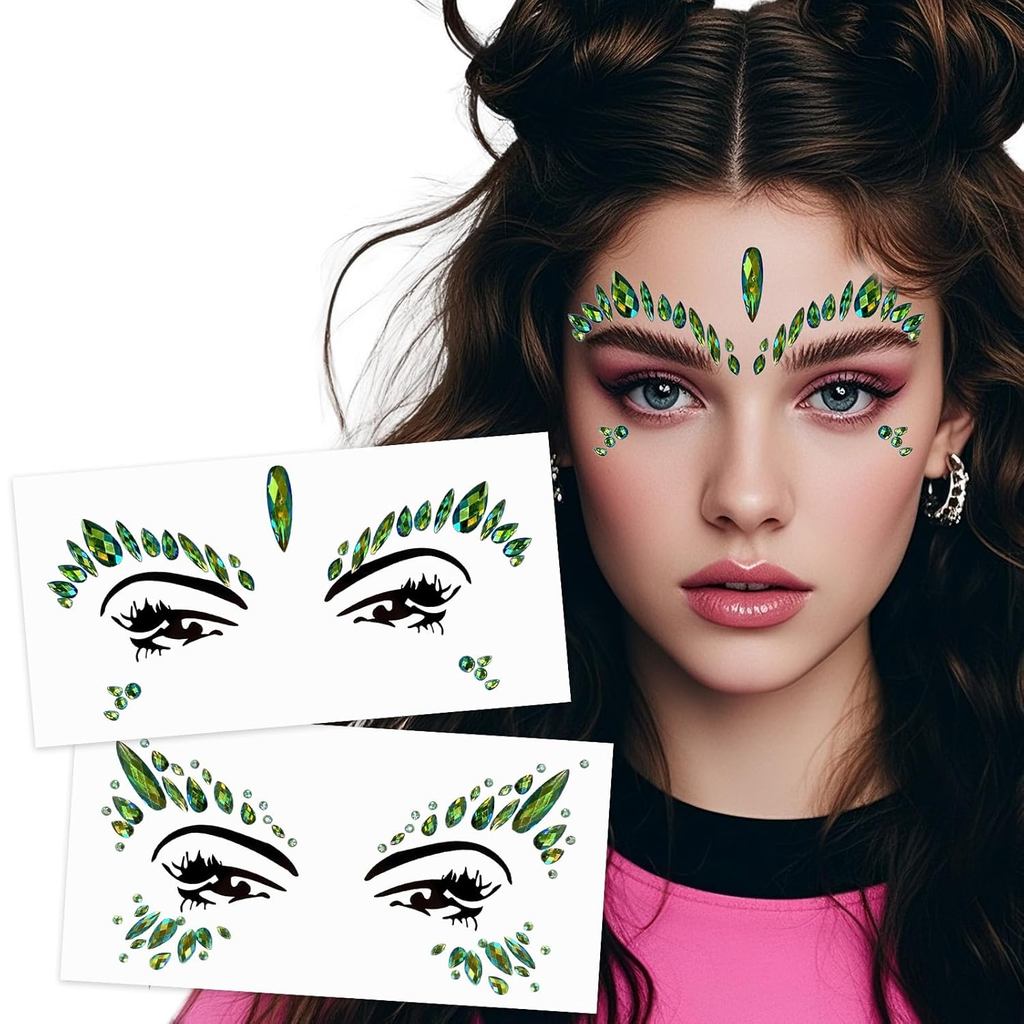 Poison Ivy Face Jewels Devil Face Costume Accessories Face Gem Jewel 2 ...