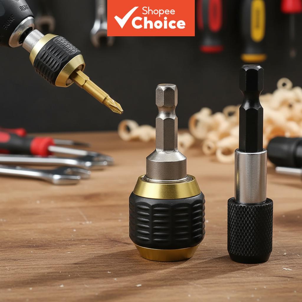 60mm Long Hex Shank Keyless Drill Chuck Quick Change Adapter (2-Pack ...