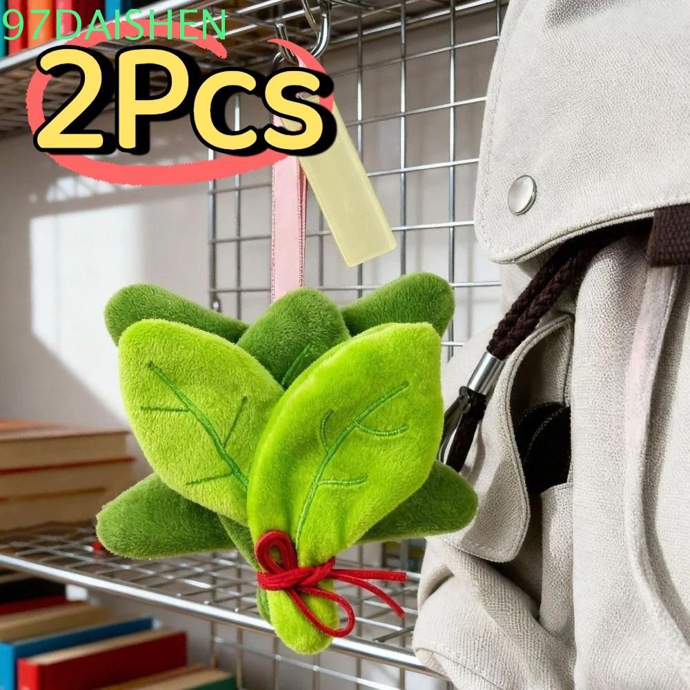DAISHEN 2Pcs Pomelo Leaf Pendant, Good Luck Creative Leaf Shape Keyring ...