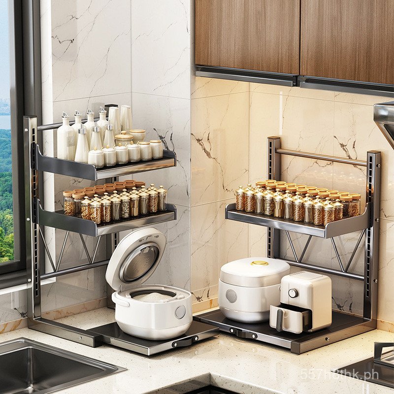 Pull-out Kitchen Microwave Oven Storage Countertop Expandable Three ...
