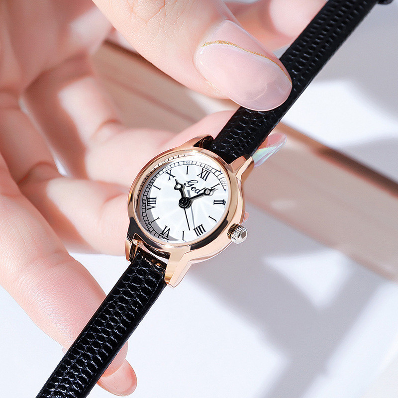 Goody Retro Small Student Watch Niche High-End Small Disc Belt Watch ...