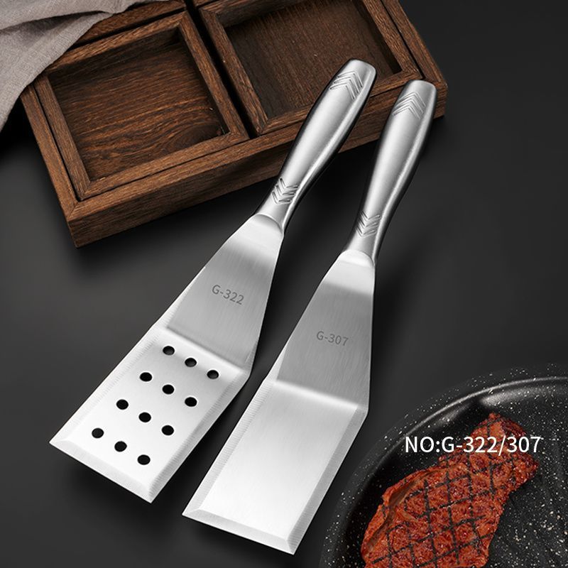 Cooking Teppanyaki Stainless Steel Steak Spatula Pizza Raw Frying ...
