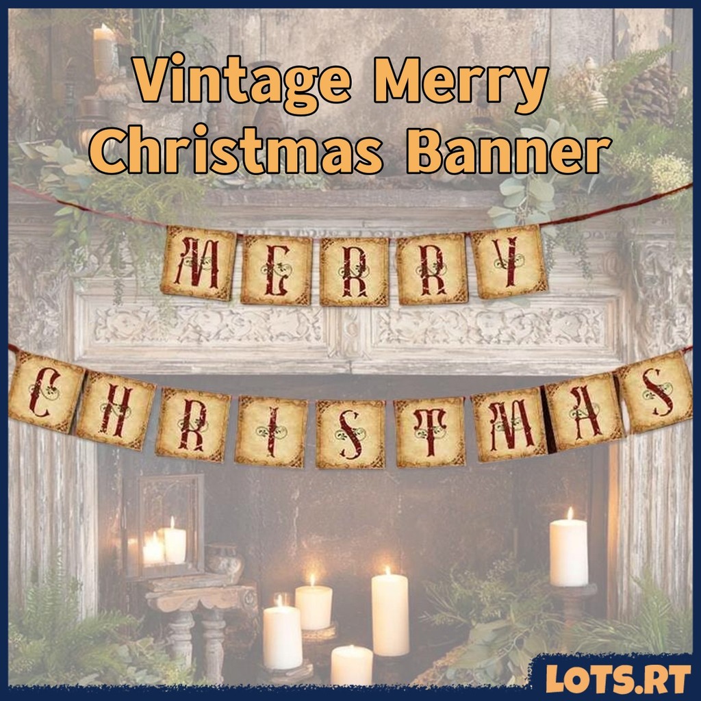 Burlap Merry Christmas Banner Sign Vintage Merry Christmas Banner Sign ...