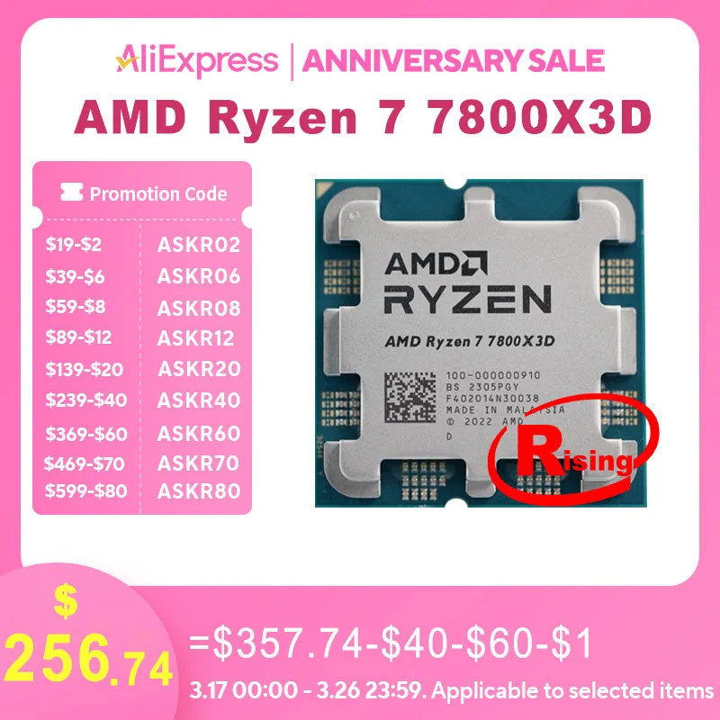 2025 Trendy Ryzen 7 7800x3d R7 7800x3d 5.0 Ghz 8-core 16-thread Cpu 5nm ...