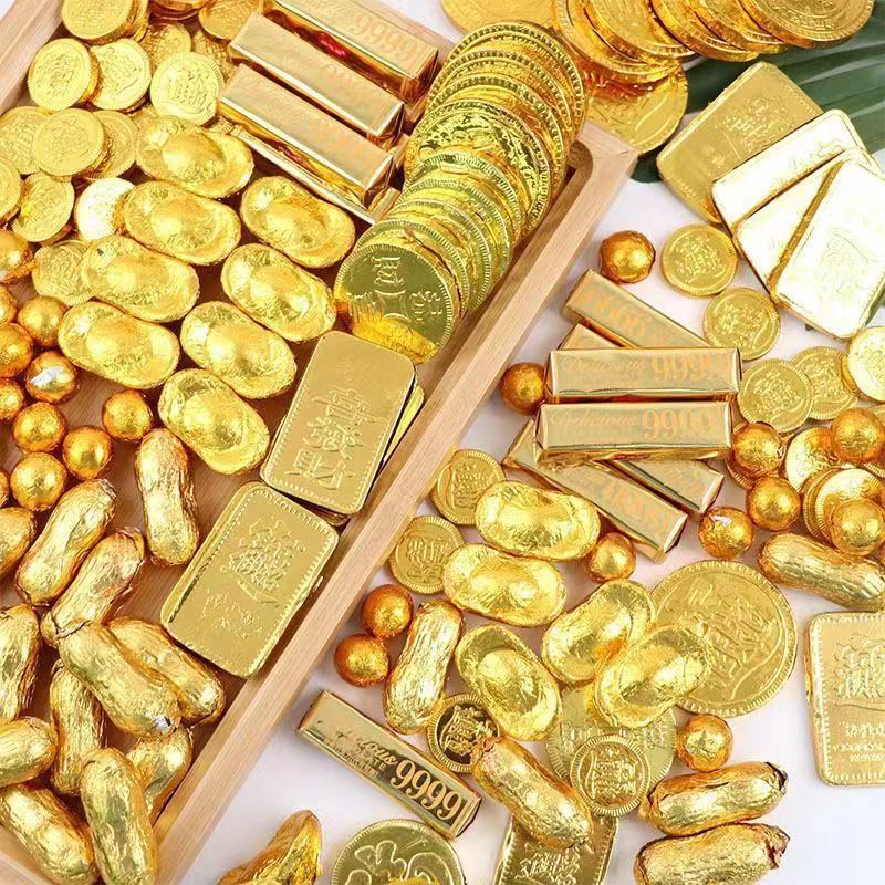 New Product Ready Stock Dark Chocolate Gold Coin Ingot Gold Bar ...
